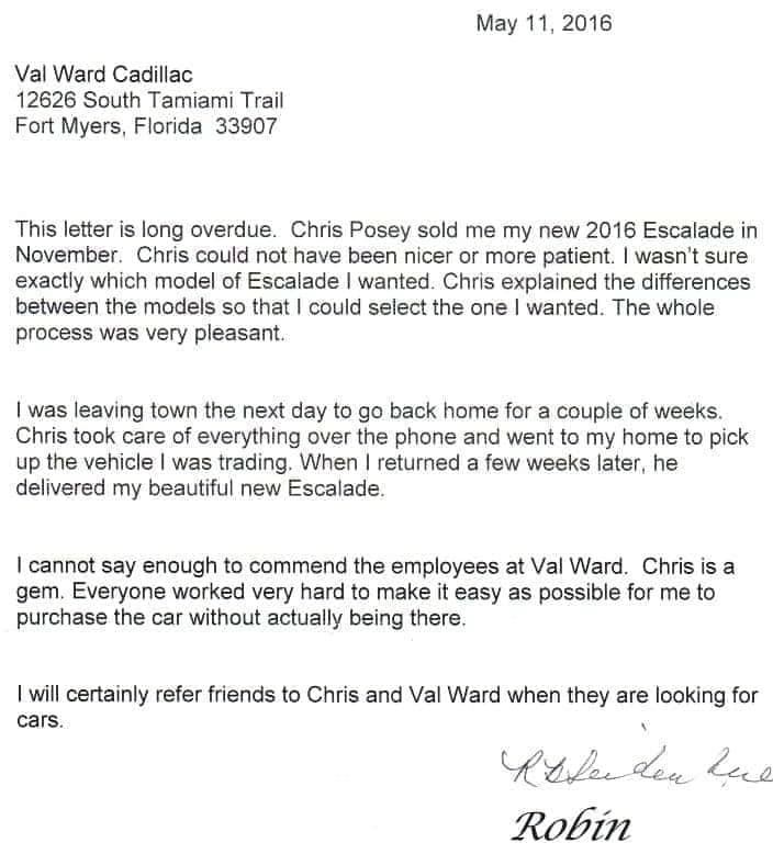 Val Ward Cadillac - Val-Ward-Letters