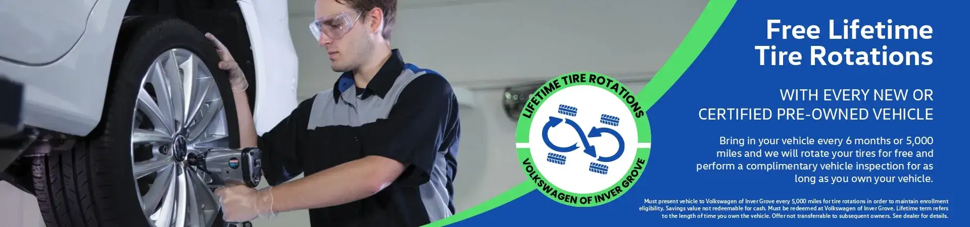 Free Lifetime Tire Rotations | Volkswagen of Inver Grove